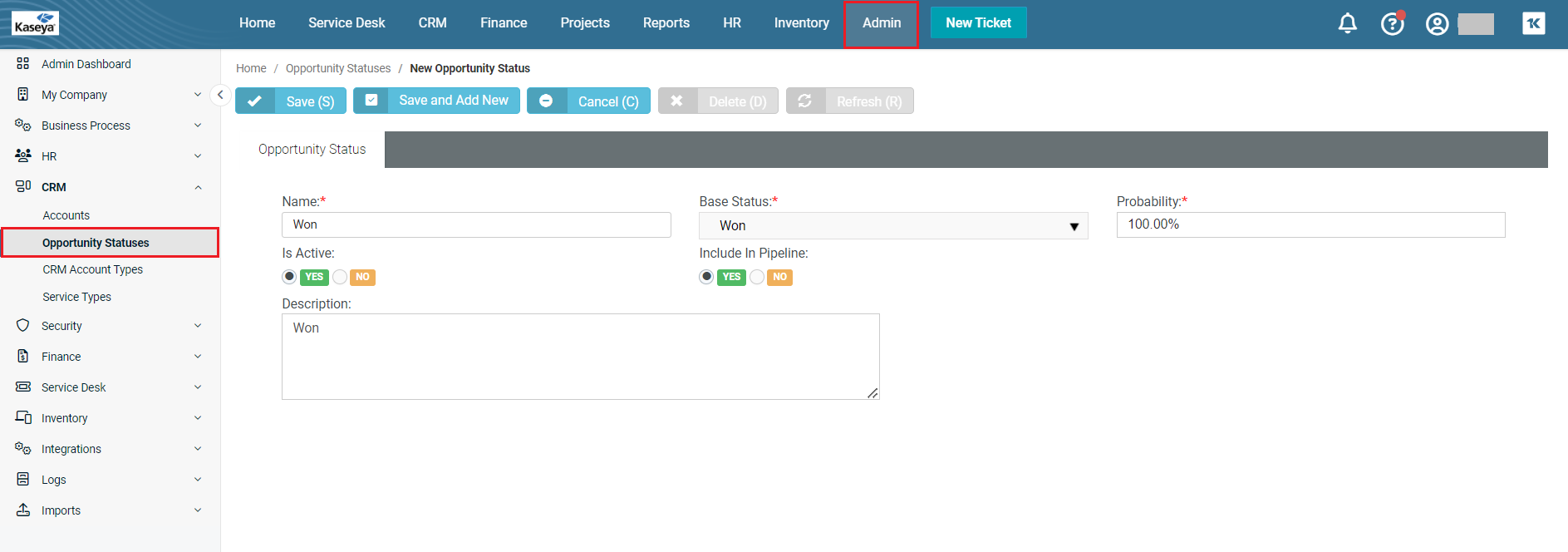 Opportunity Statuses